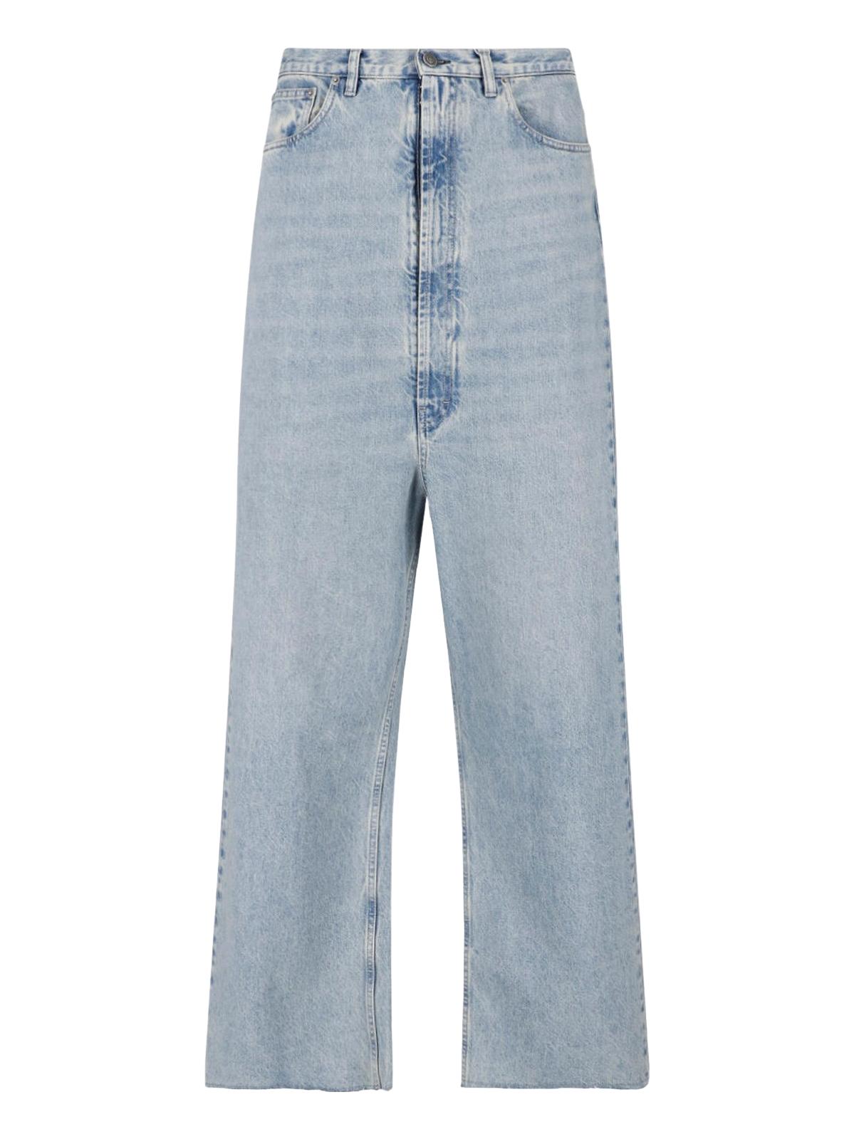 MAISON MARGIELA Wide Leg Jeans with Logo Embroidery
